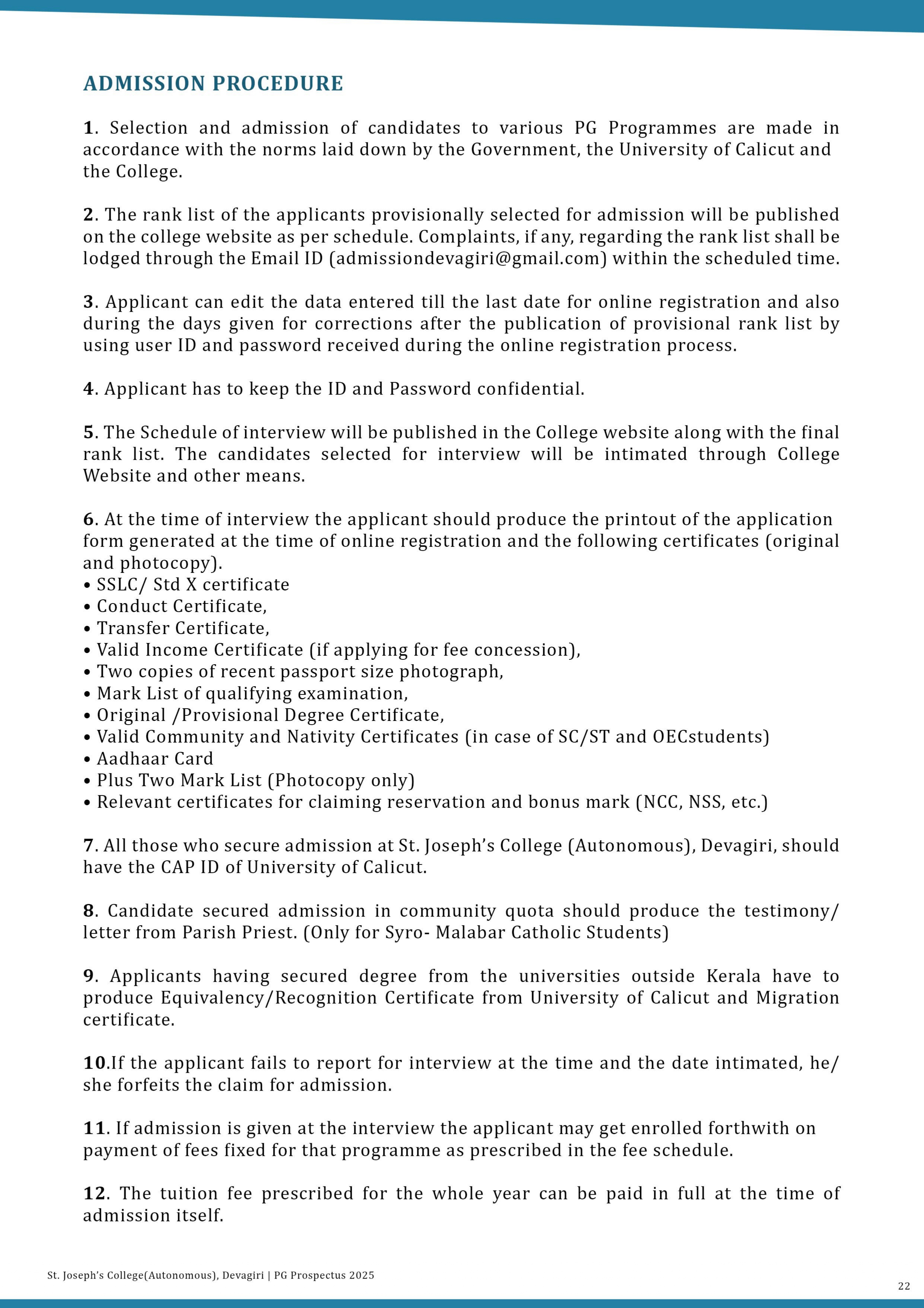 St. Joseph's College Devagiri